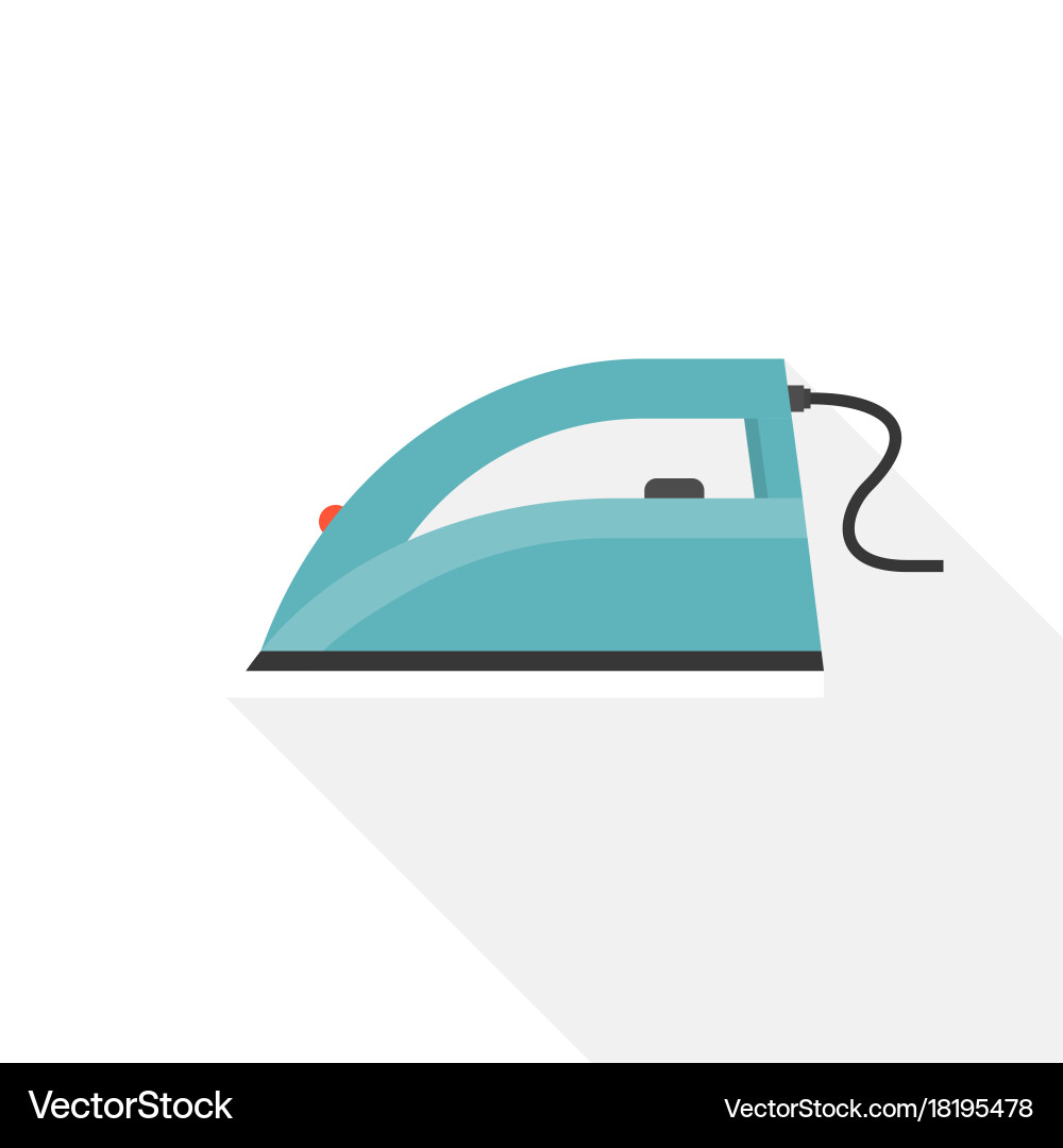 Iron icon in flat design for laundry service Vector Image