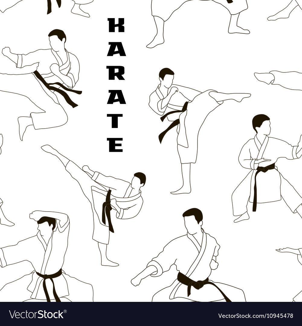 Karate set pattern Royalty Free Vector Image - VectorStock