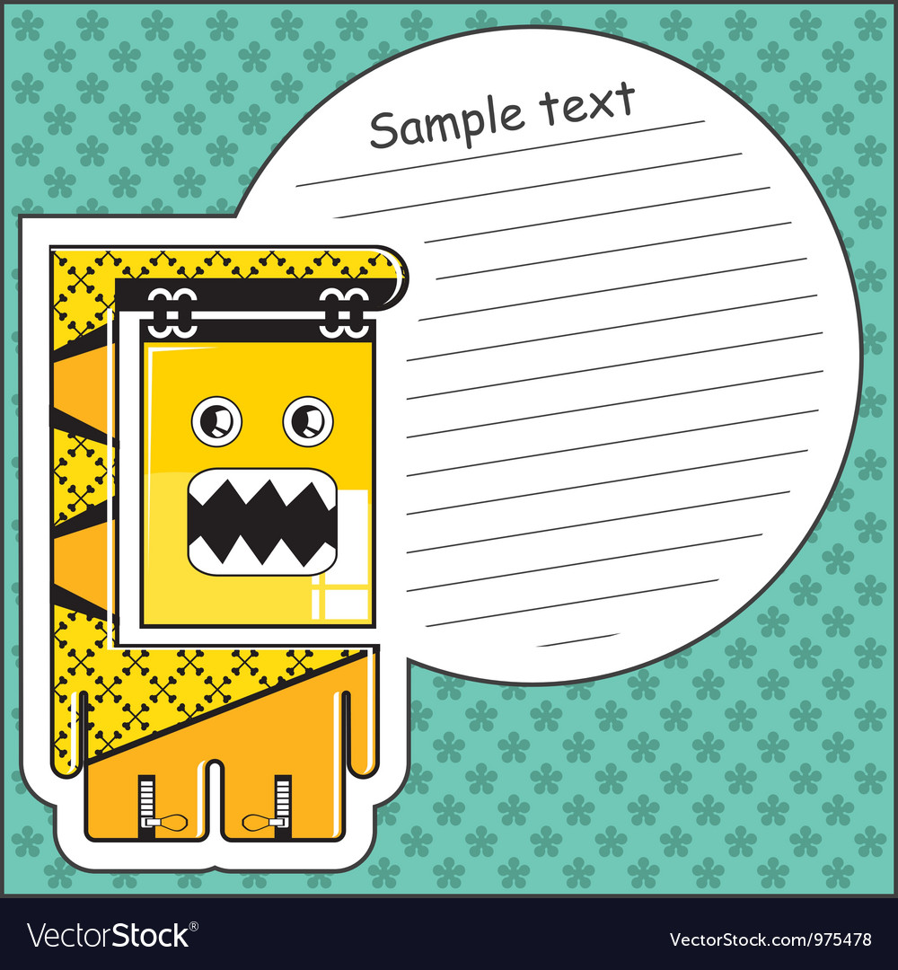 Monster with message cloud Royalty Free Vector Image