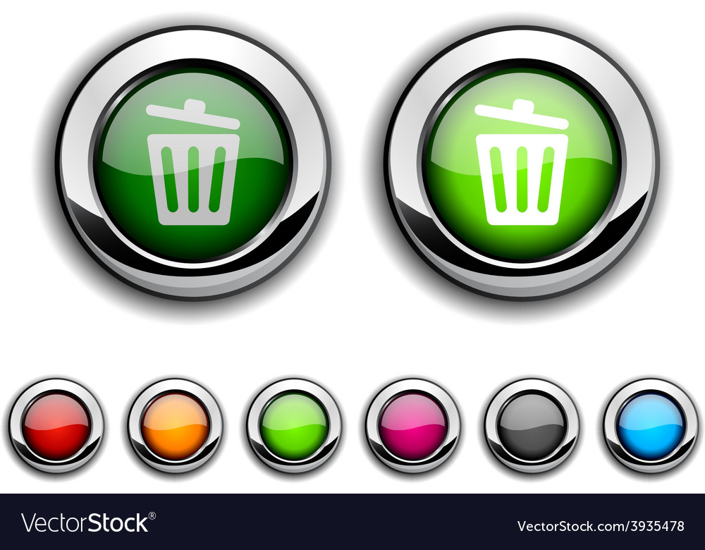 Recycle bin button Royalty Free Vector Image - VectorStock