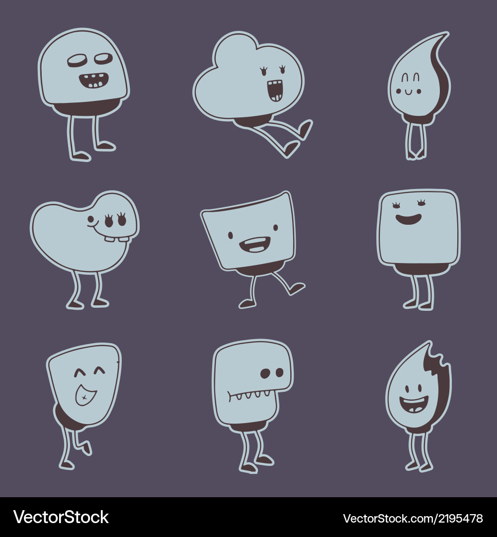 Set of funny monsters Royalty Free Vector Image