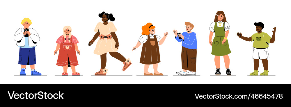 Set of kids Royalty Free Vector Image - VectorStock