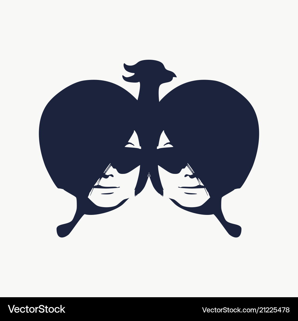 Silhouettes of two head Royalty Free Vector Image