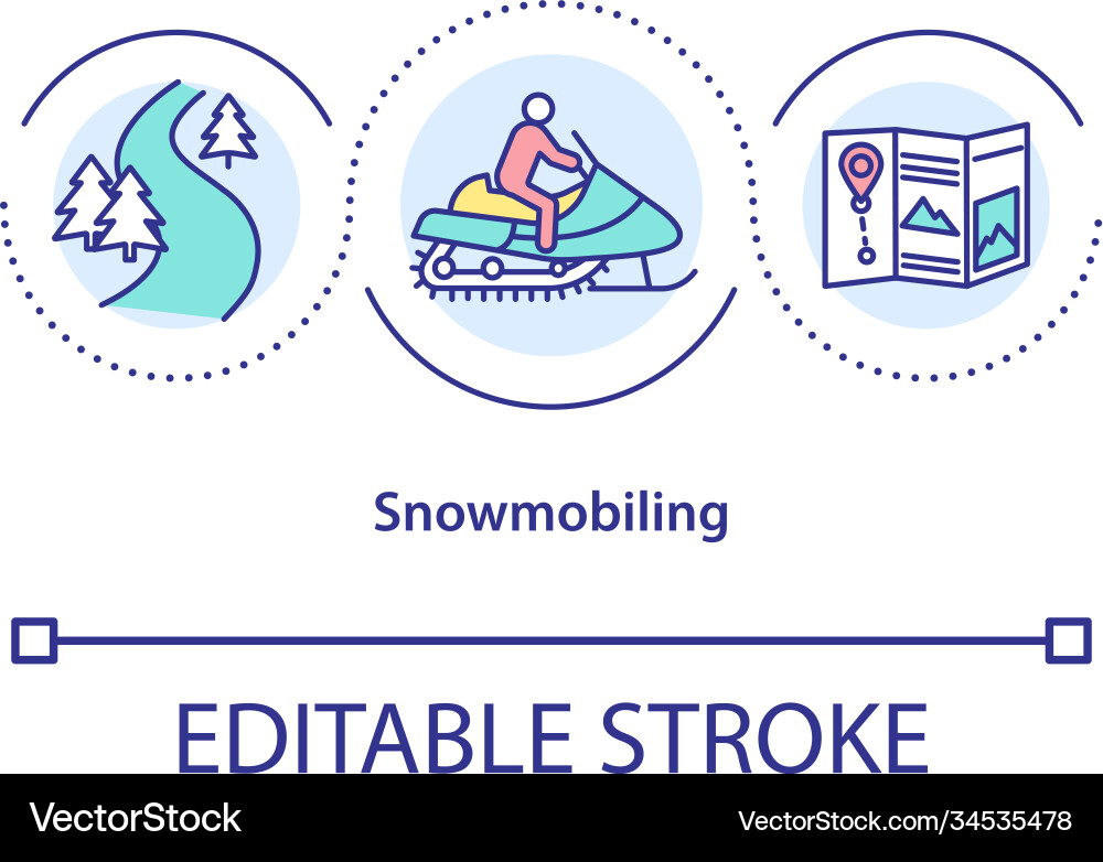 Snowmobiling concept icon Royalty Free Vector Image