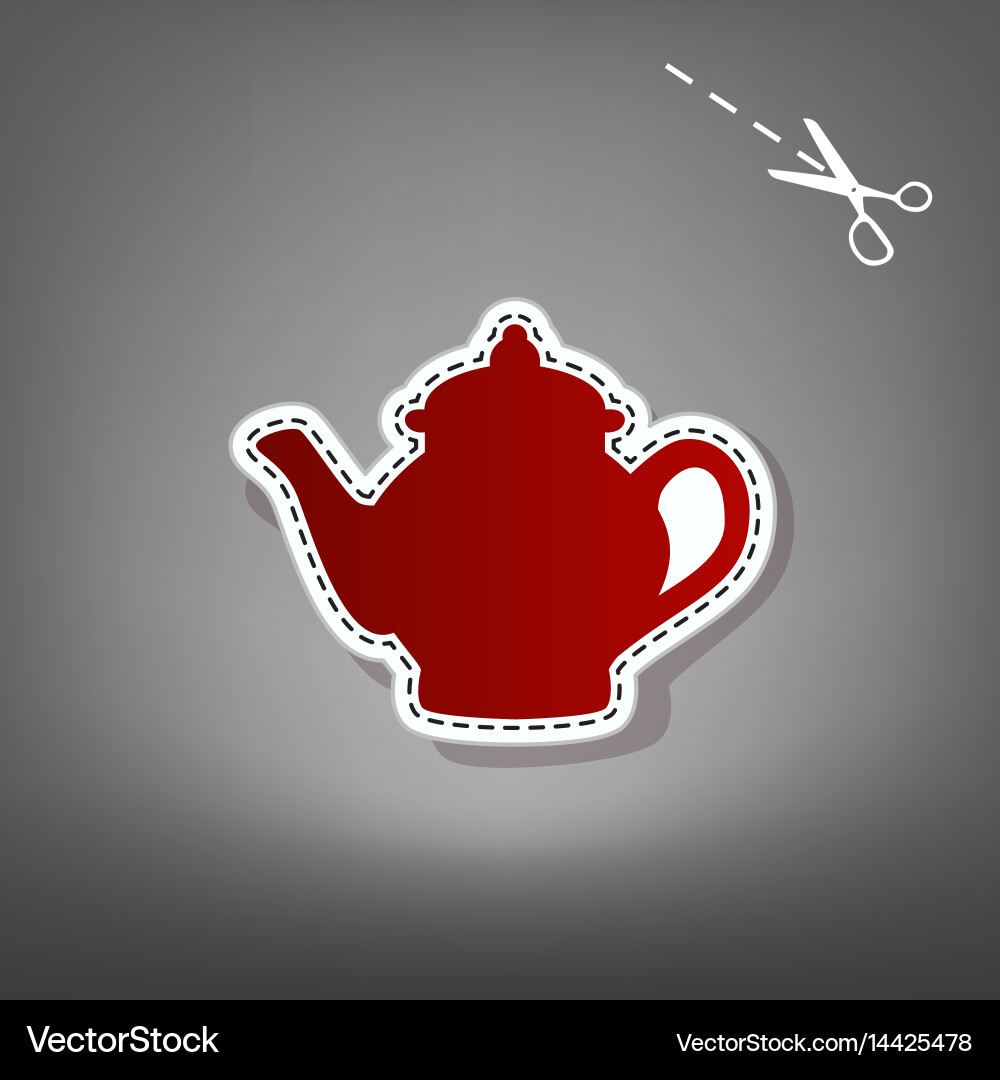 Tea maker sign red icon with for applique Vector Image