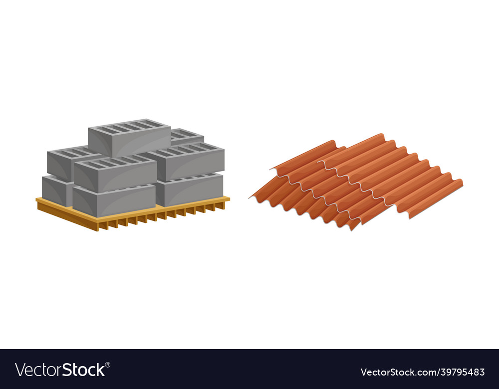 Building construction materials set profile Vector Image
