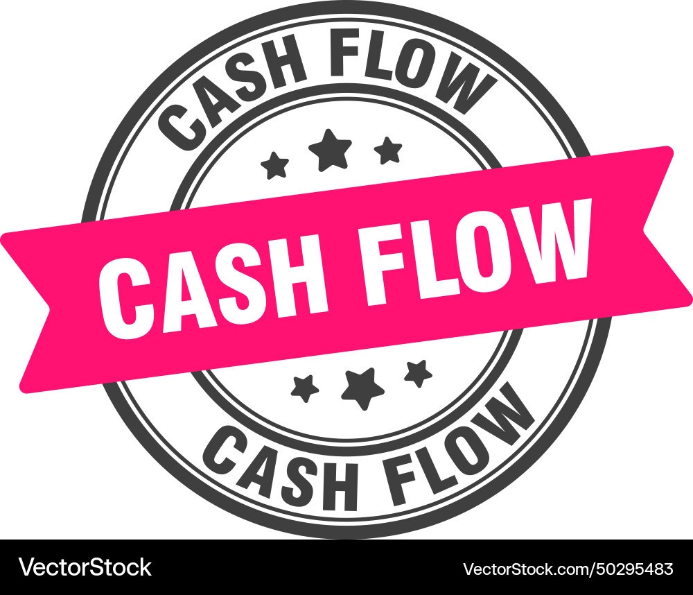 Cash flow stamp label on transparent Royalty Free Vector