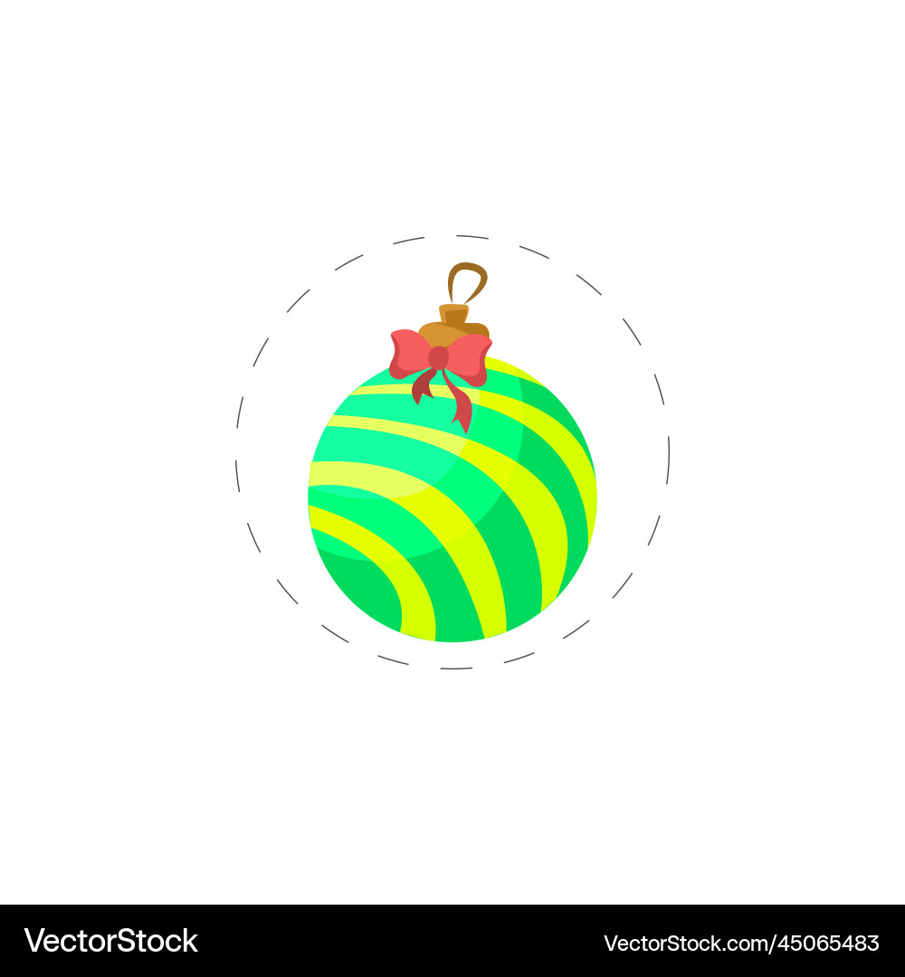 Christmas ball icon tree toy colored Royalty Free Vector