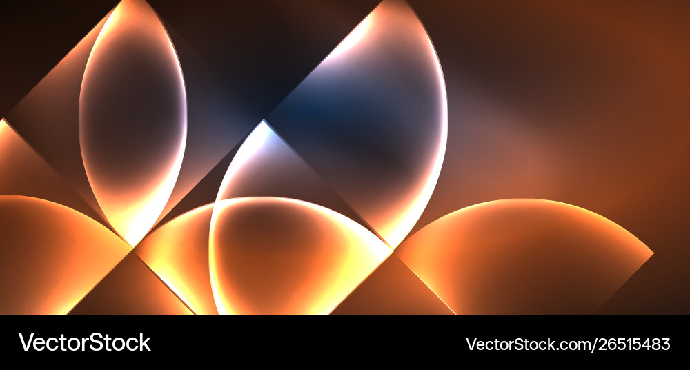Colorful blue neon shape round triangle in modern Vector Image