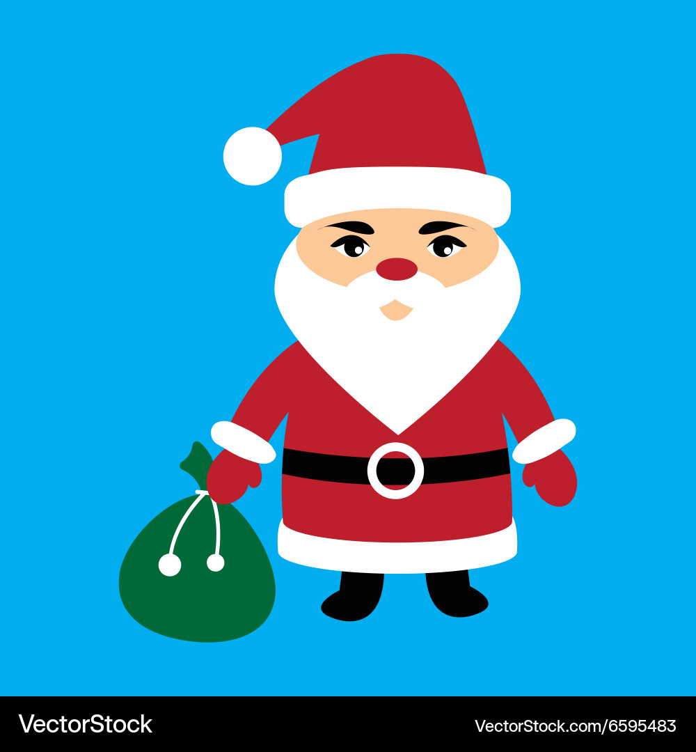 Flat icon on blue background santa claus Vector Image