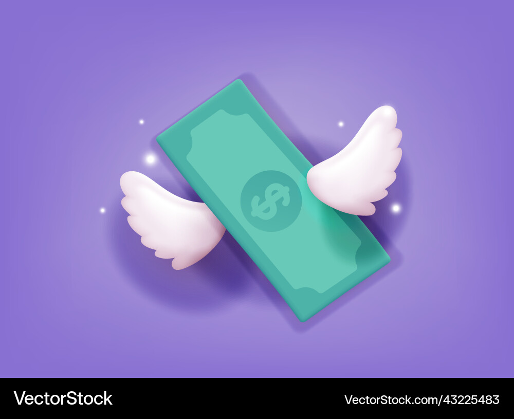 Flying stack of money spending cashless Royalty Free Vector