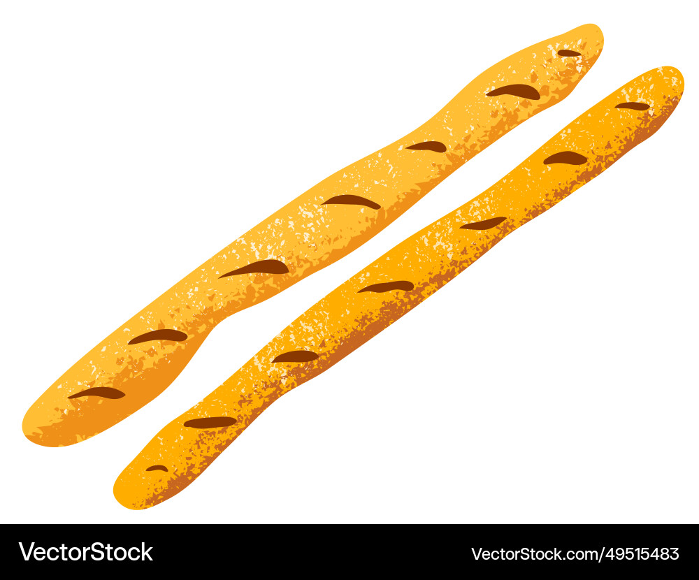 Freshly baked baguette Royalty Free Vector Image