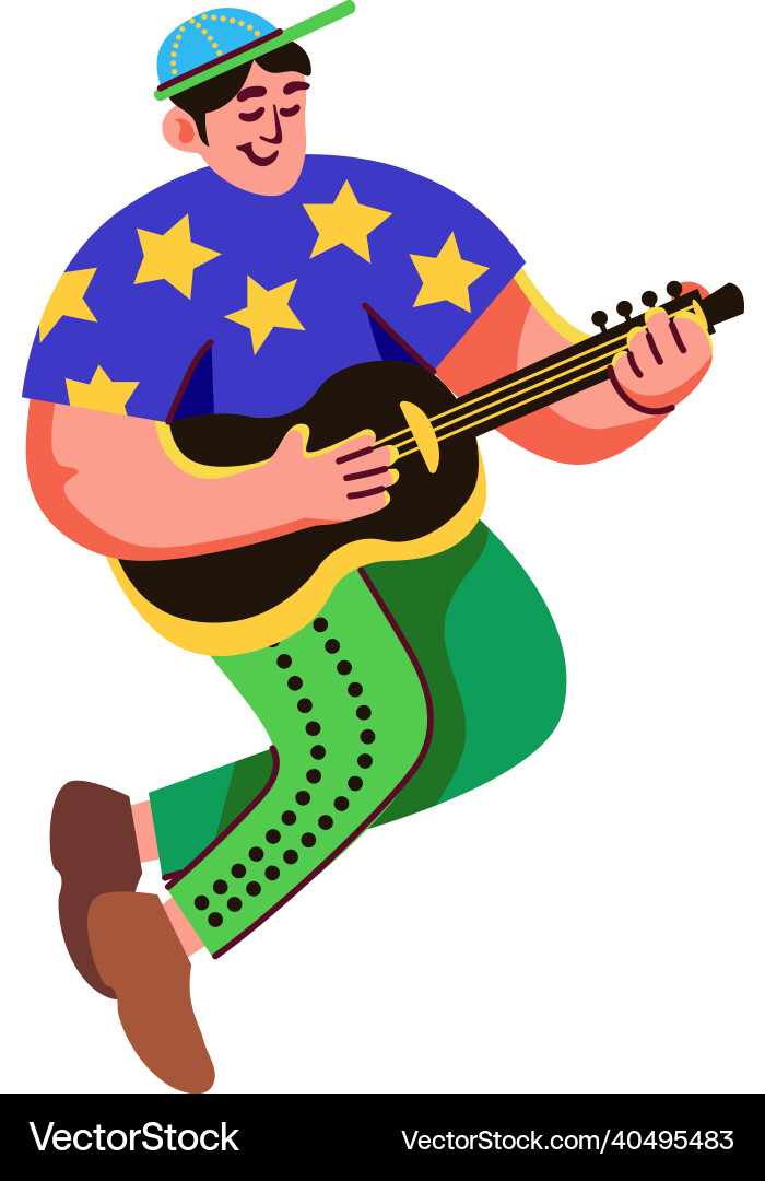 Guitar playing hobby composition Royalty Free Vector Image