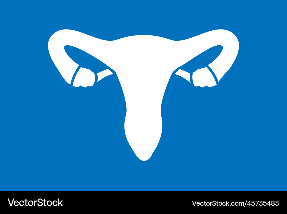 Human reproductive system symbol isolated on blue Vector Image