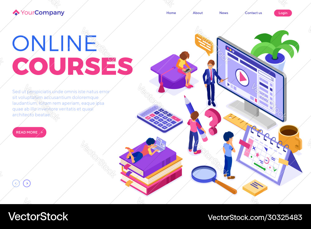 Online distance education from home Royalty Free Vector