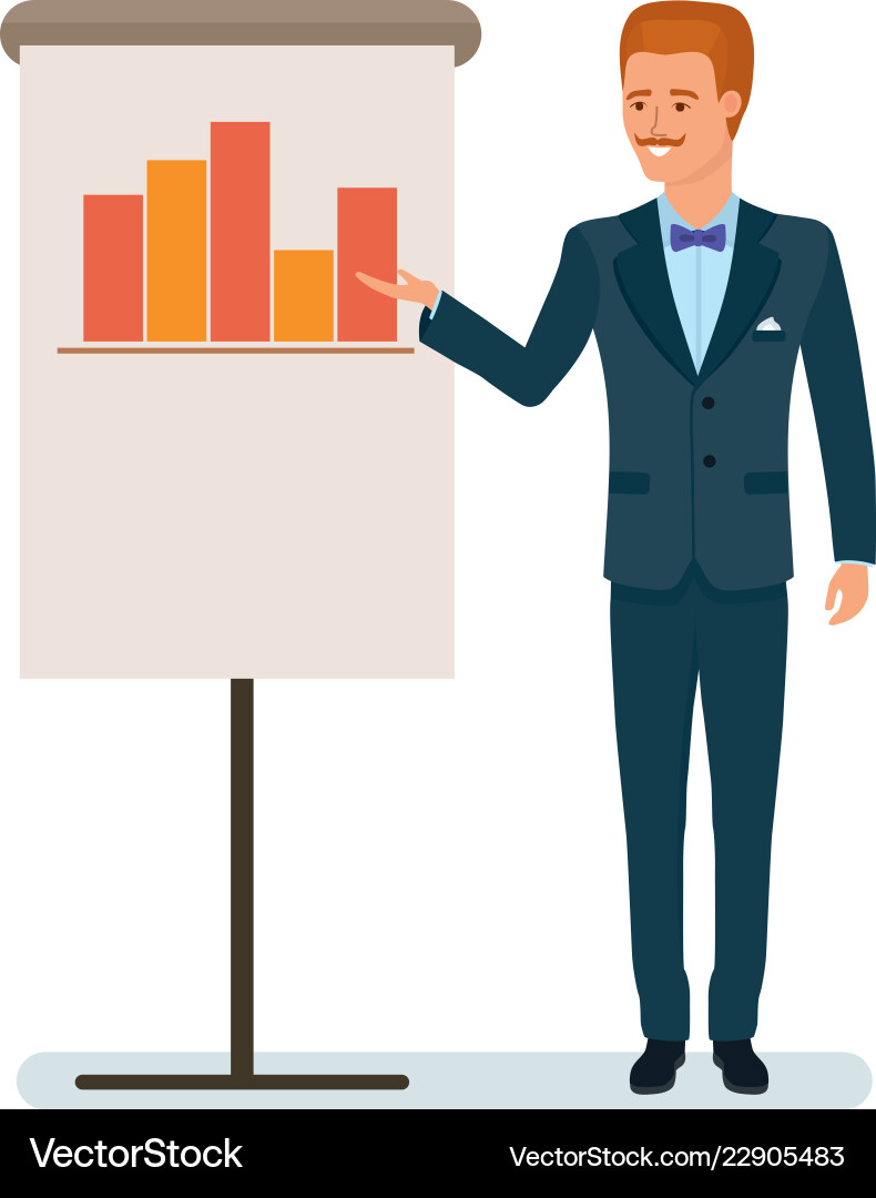 Smart graceful man cartoon character Royalty Free Vector