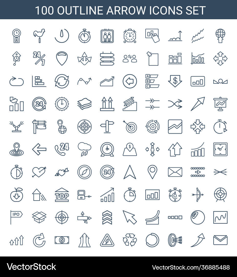 Arrow icons Royalty Free Vector Image - VectorStock