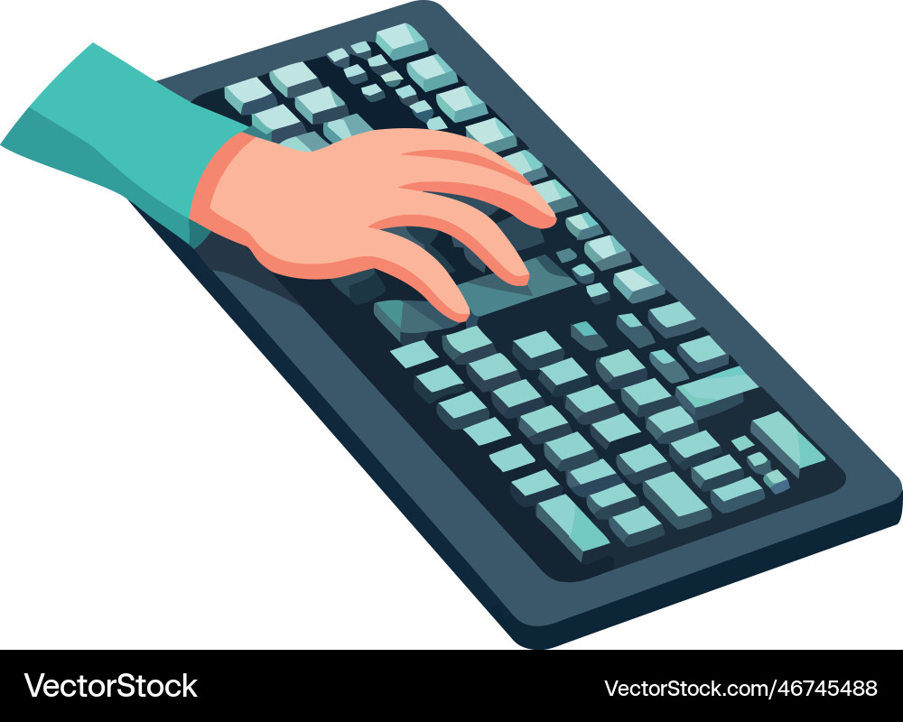 Businessman typing on laptop Royalty Free Vector Image