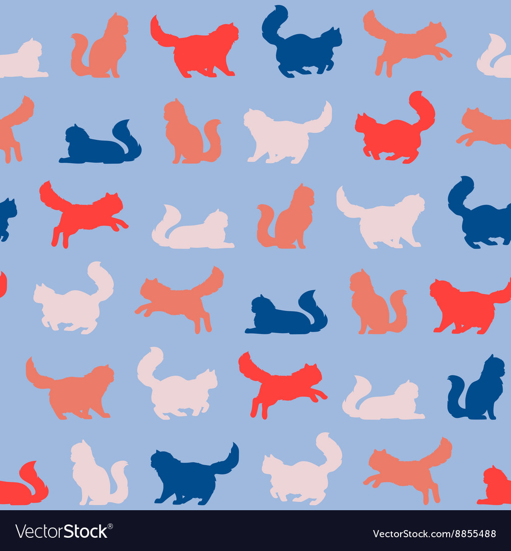 Cat seamless pattern Royalty Free Vector Image