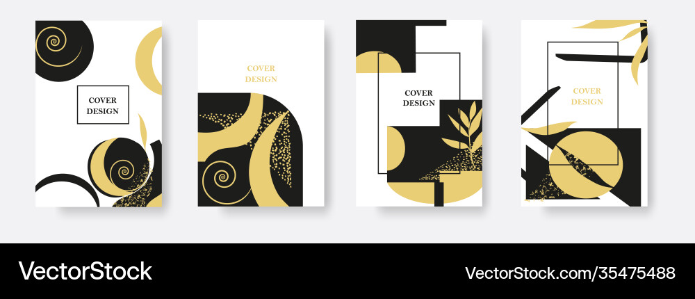 Collage abstract shapes magazine flyer Royalty Free Vector