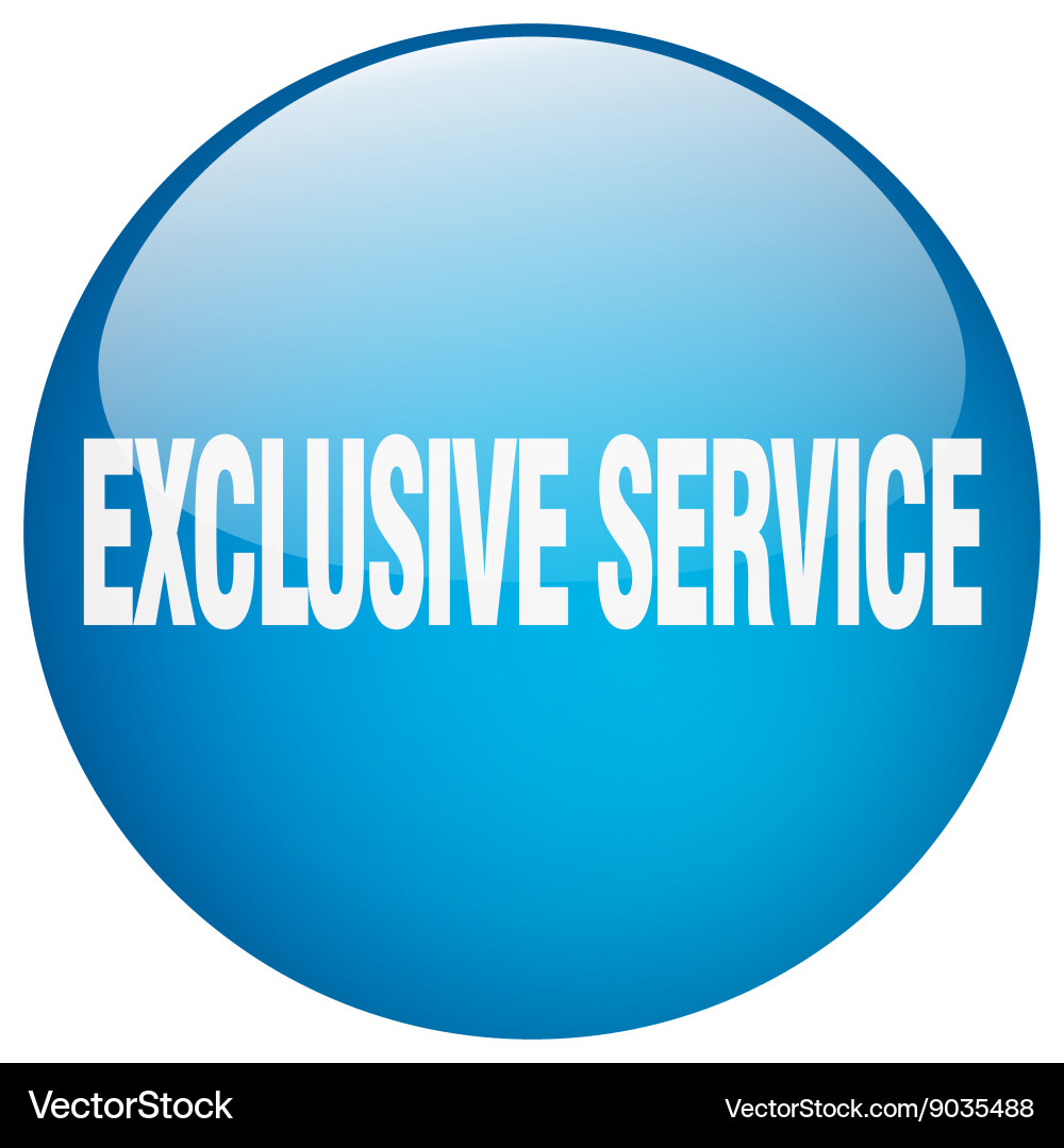 Exclusive service blue round gel isolated push Vector Image