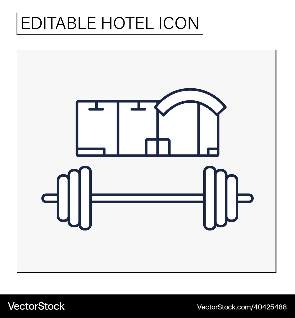 Fitness center line icon Royalty Free Vector Image