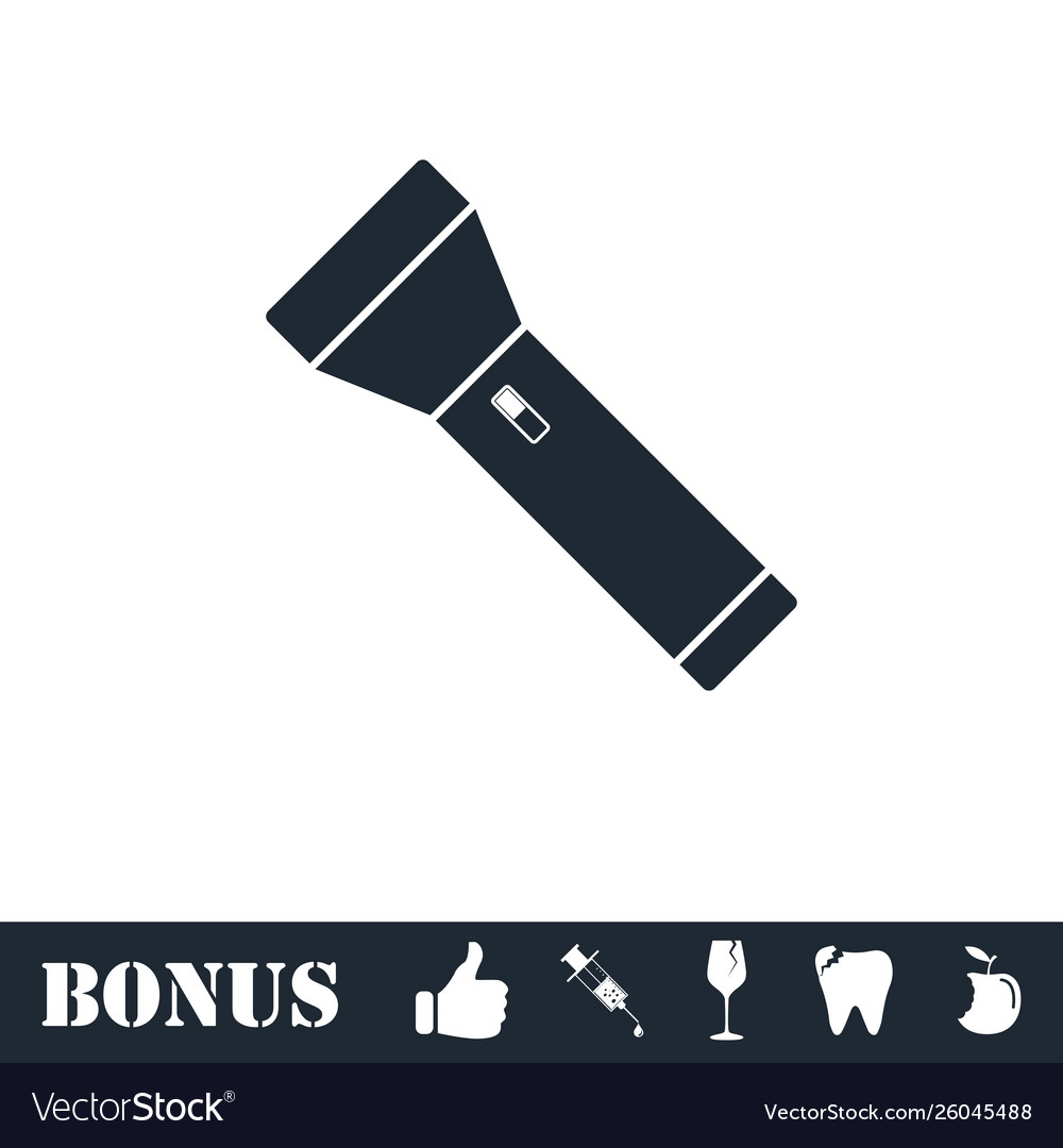 Flashlight icon flat Royalty Free Vector Image