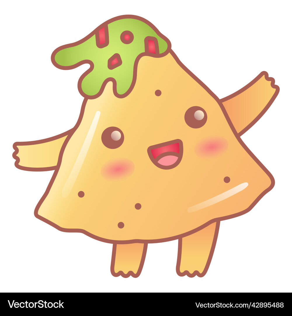 Happy nacho kawaii high quality Royalty Free Vector Image