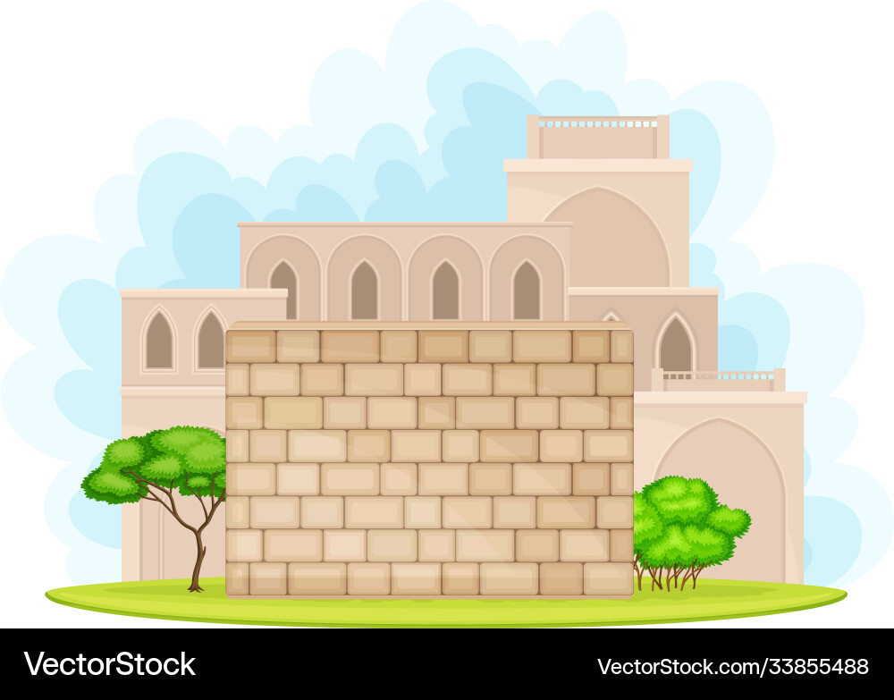 Holy jerusalem city wall and architecture Vector Image