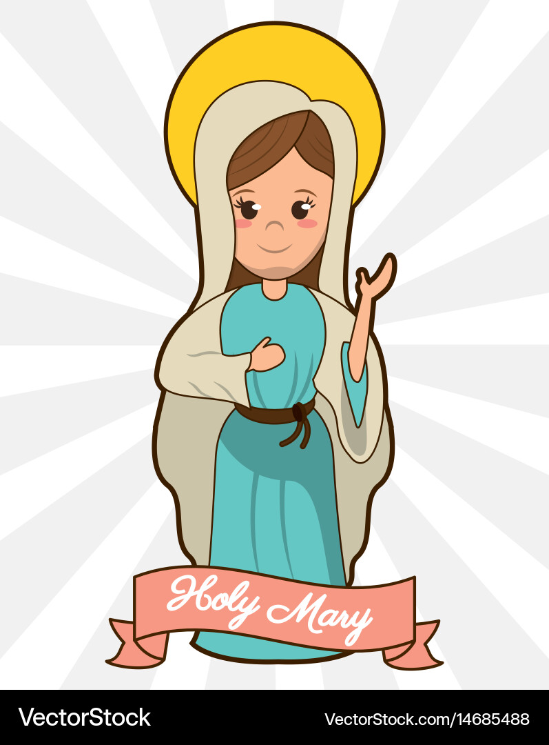 Holy mary devotion spirituality faith image Vector Image