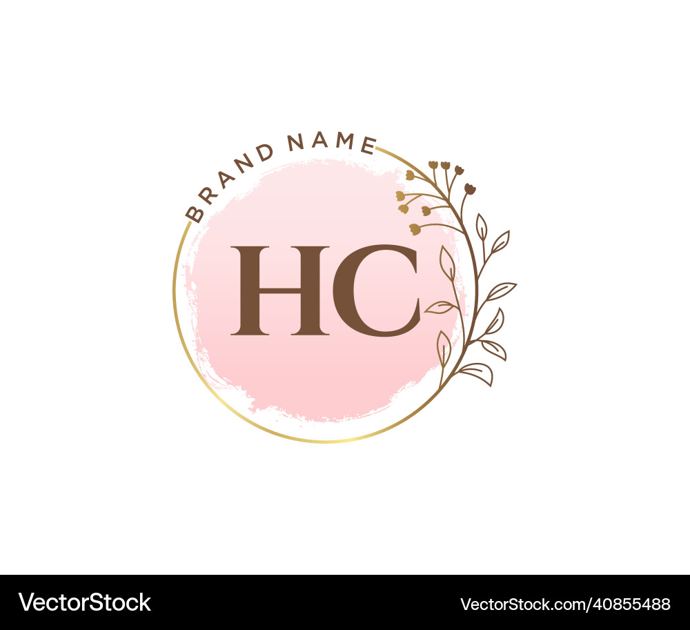 Initial hc feminine logo usable for nature salon Vector Image