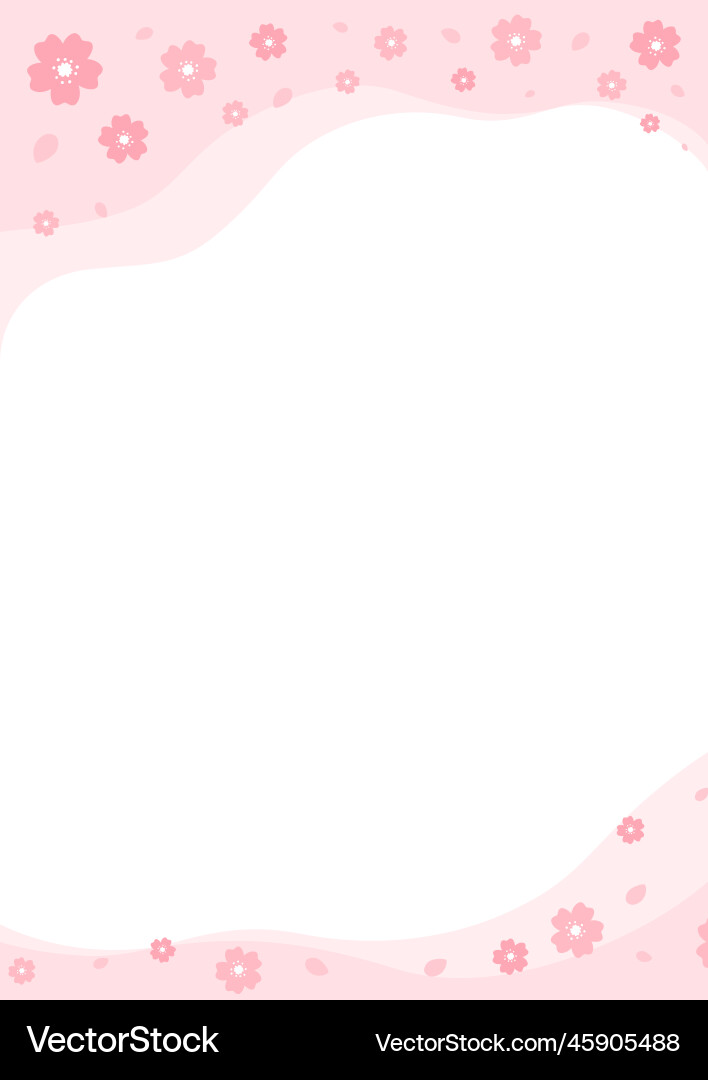 Japanese cherry blossom abstract border template Vector Image