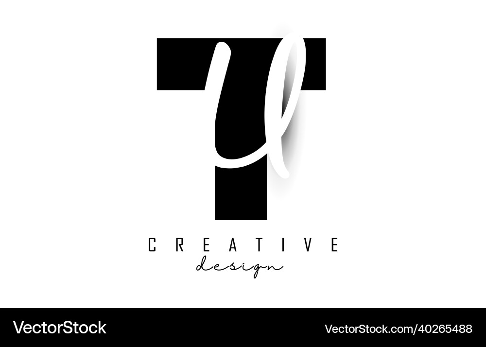 Letters tu logo with a minimalist design Vector Image