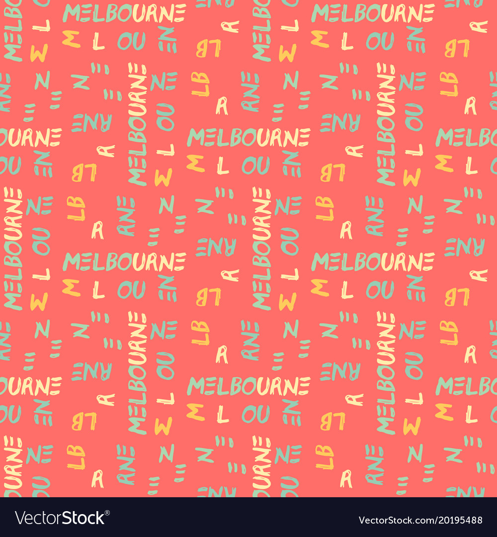 Melbourne pattern seamless design Royalty Free Vector Image