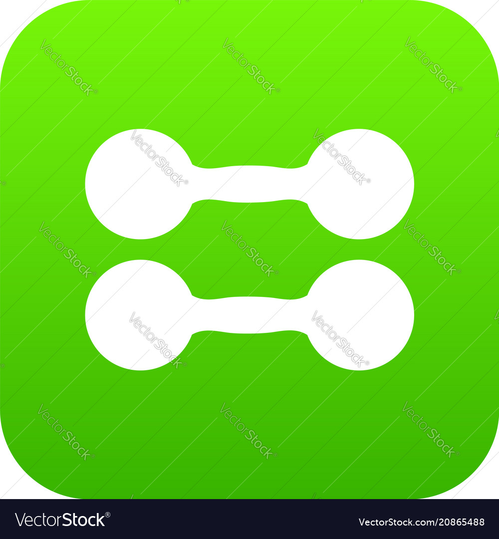 Pair of dumbbells icon digital green Royalty Free Vector