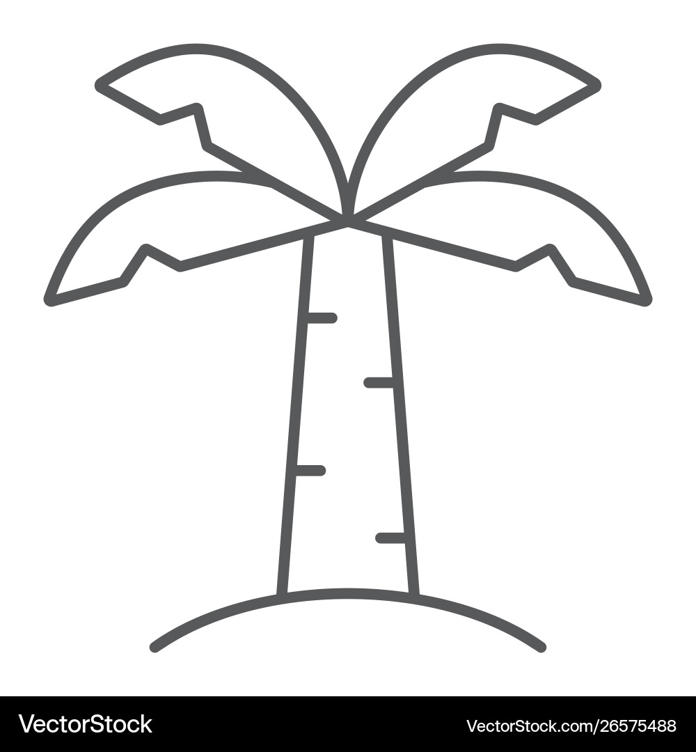 Palm tree thin line icon nature and plant Vector Image
