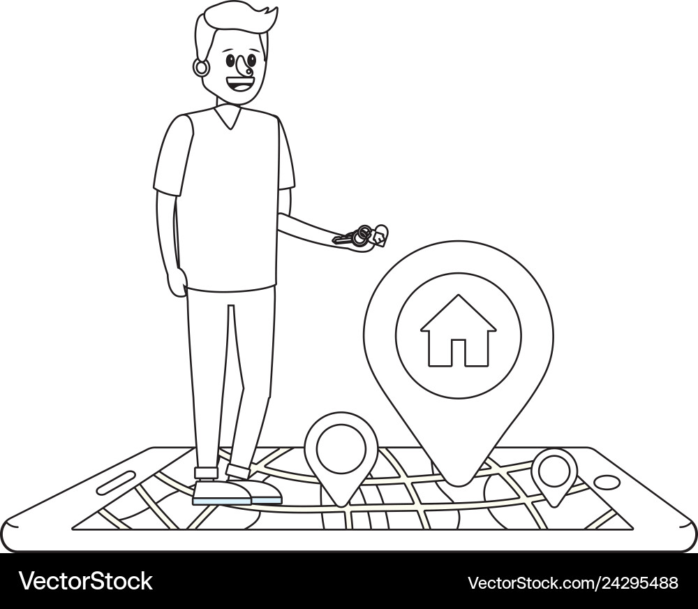 Real estate man cartoon Royalty Free Vector Image