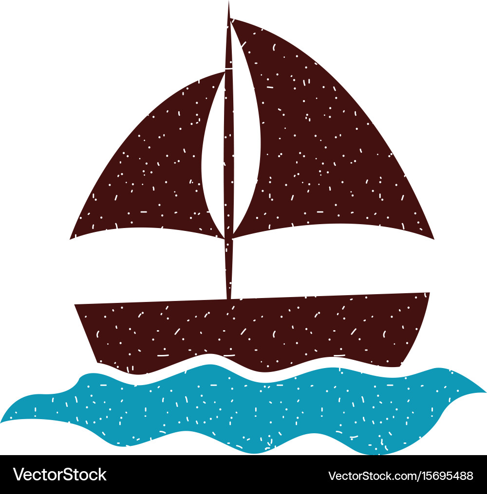 Sailboat sea isolated icon Royalty Free Vector Image
