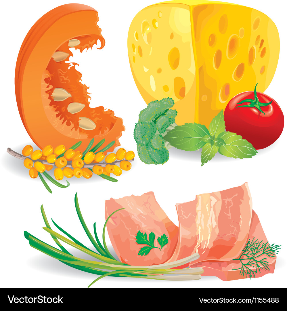 Set of food Royalty Free Vector Image - VectorStock