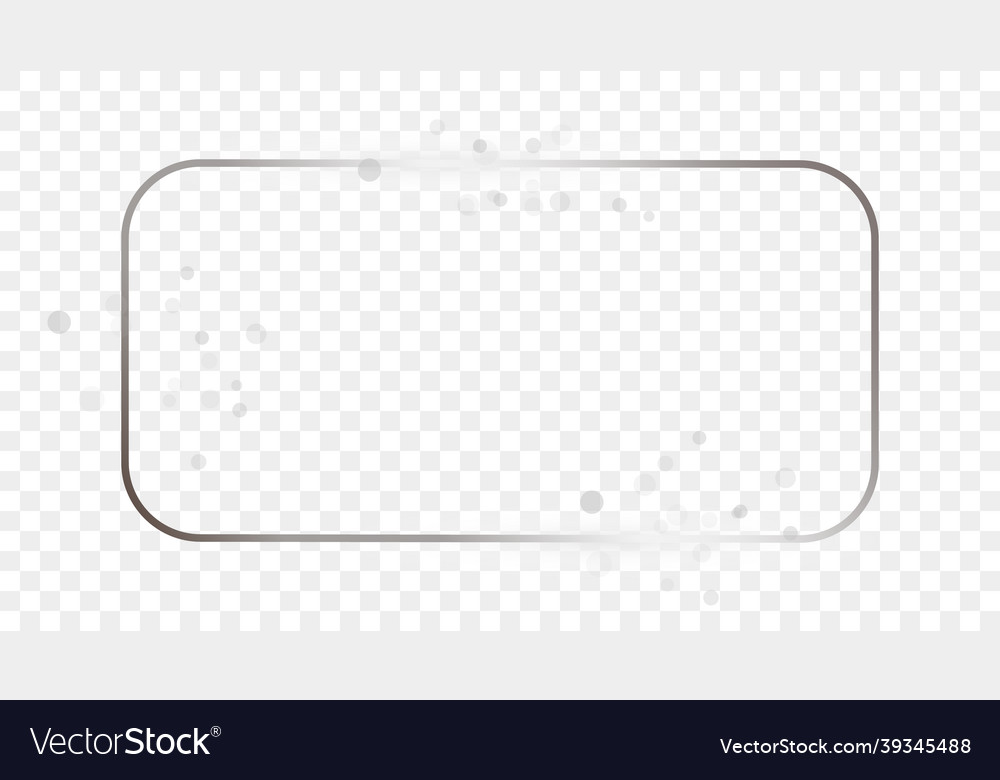 Silver glowing rounded rectangular frame Vector Image