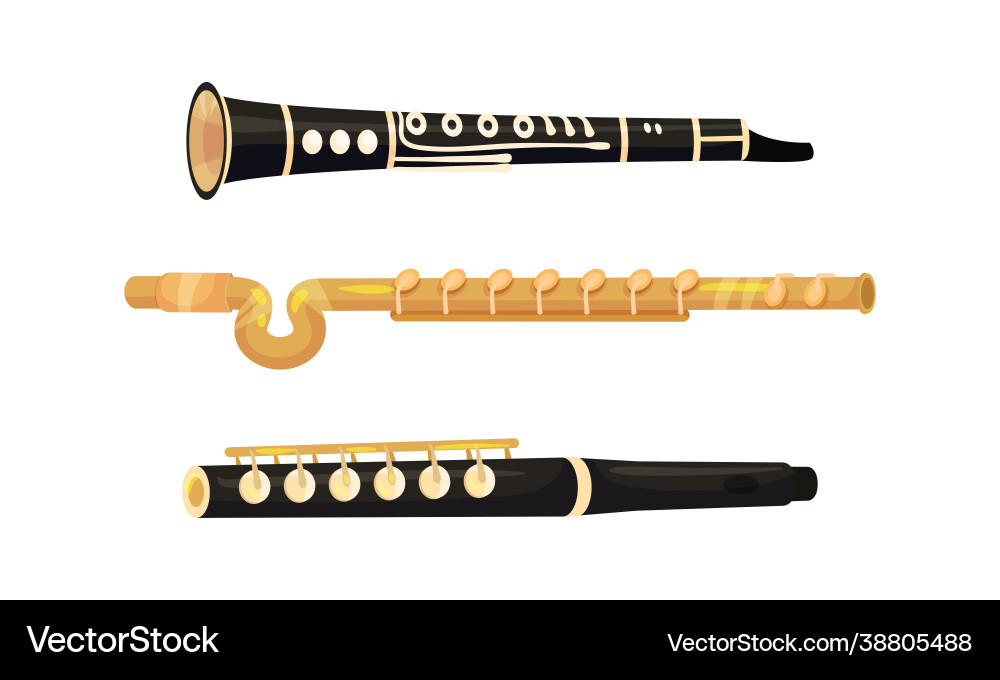 Wind musical instrument with mouthpiece Royalty Free Vector