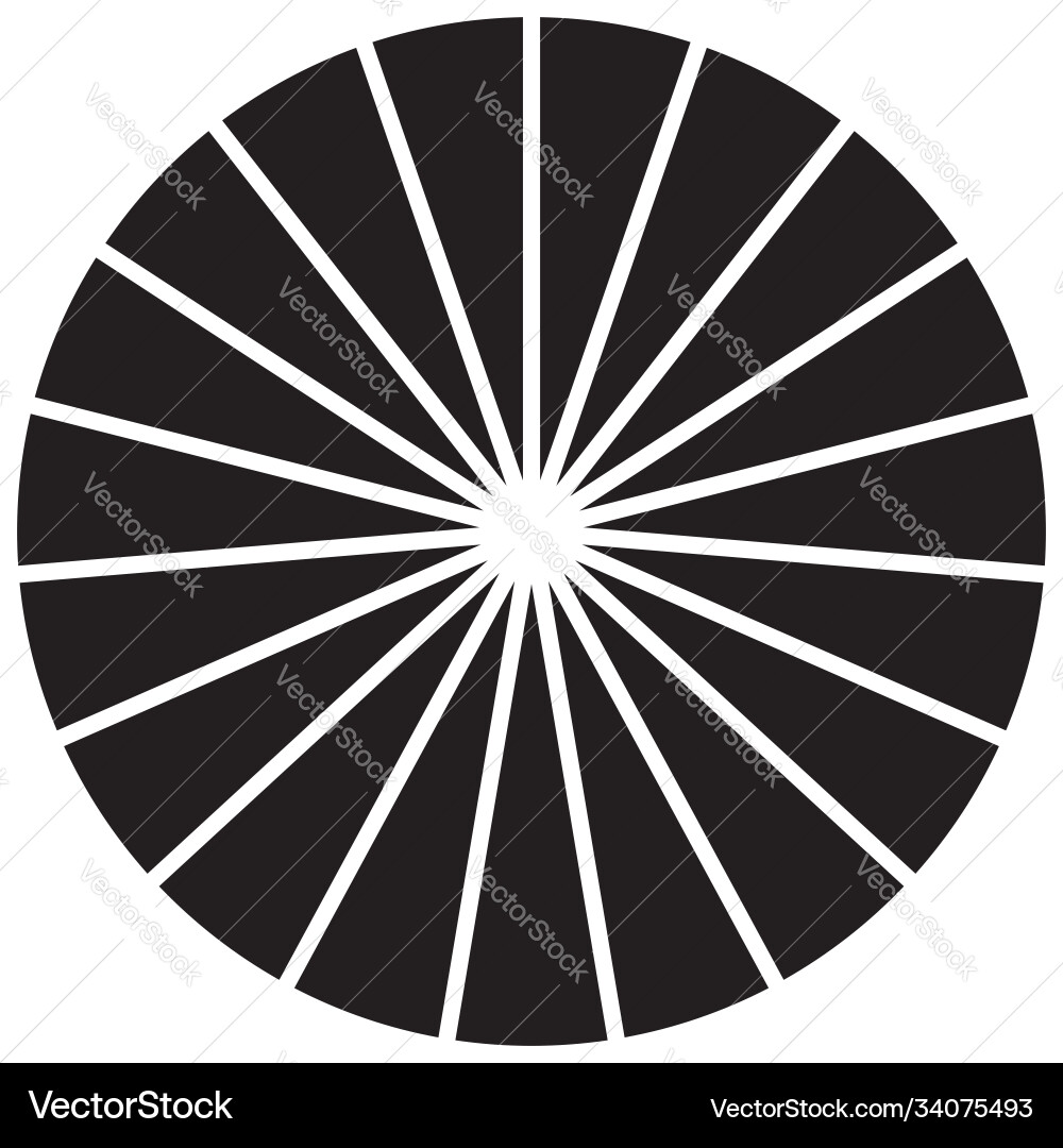 Circle pie chart pie diagram icon from 2 to 20 Vector Image