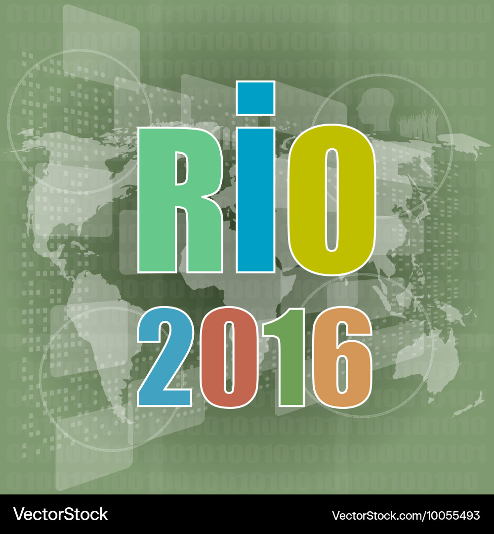 Digital screen sign symbol rio olympics games Vector Image