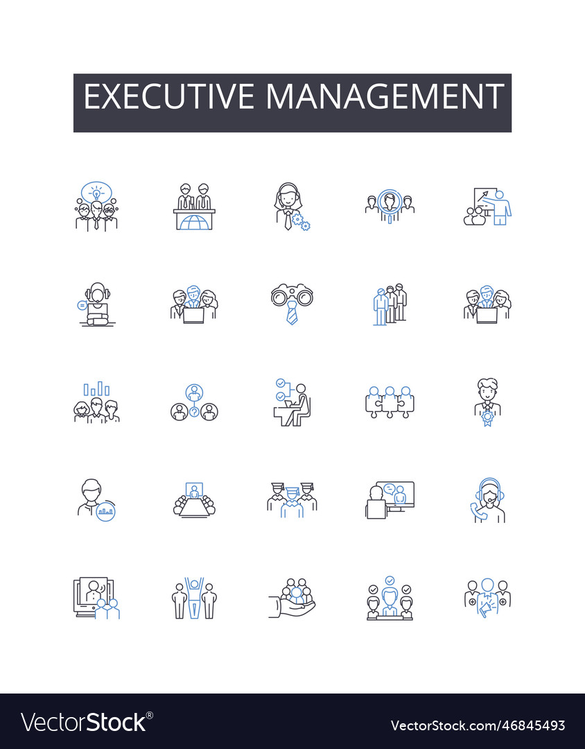 Executive management line icons collection Vector Image