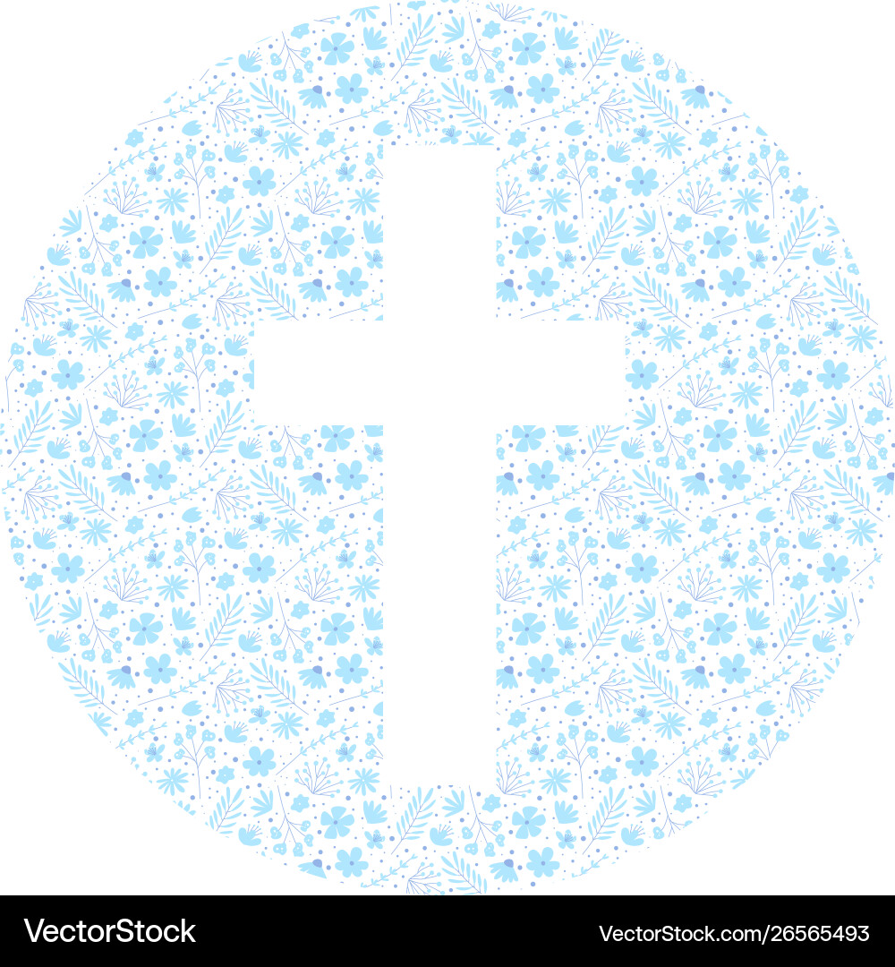 Flower cross symbol christianity decorative Vector Image