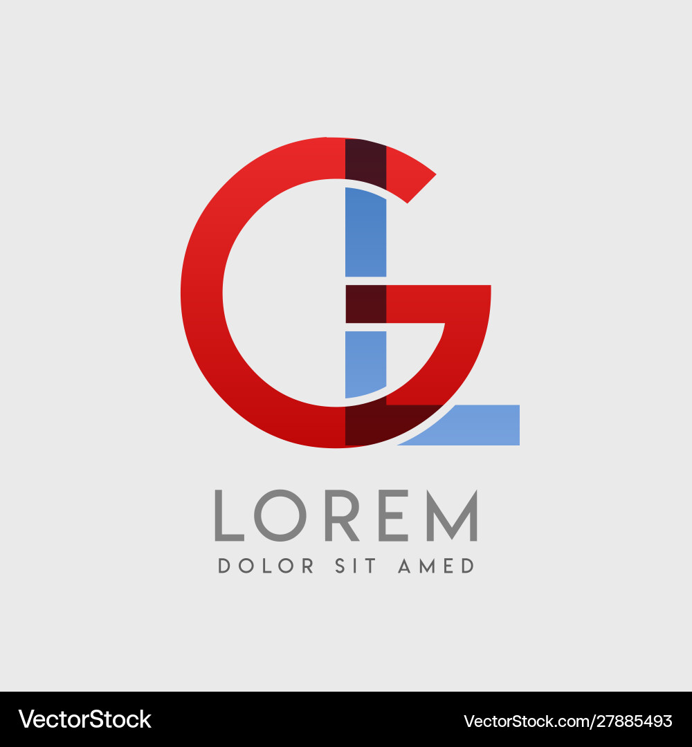 Gl logo letters with blue and red gradation Vector Image