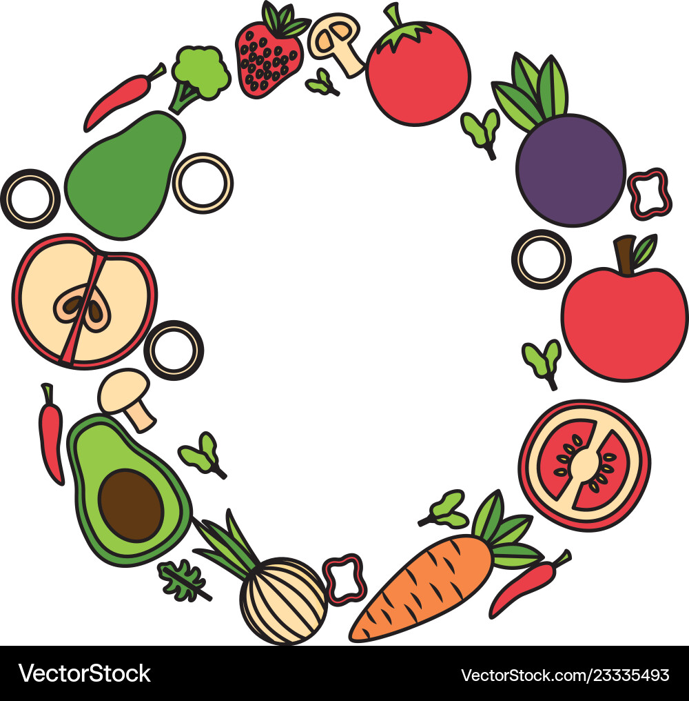 Healthy food fresh Royalty Free Vector Image - VectorStock