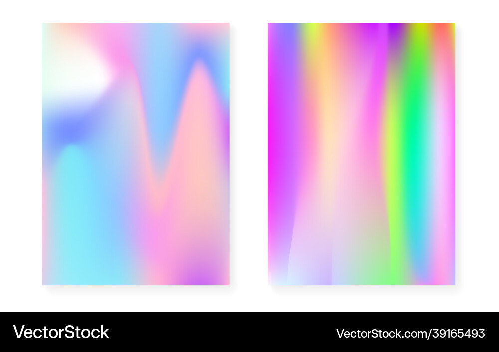 Holographic cover set with hologram gradient Vector Image