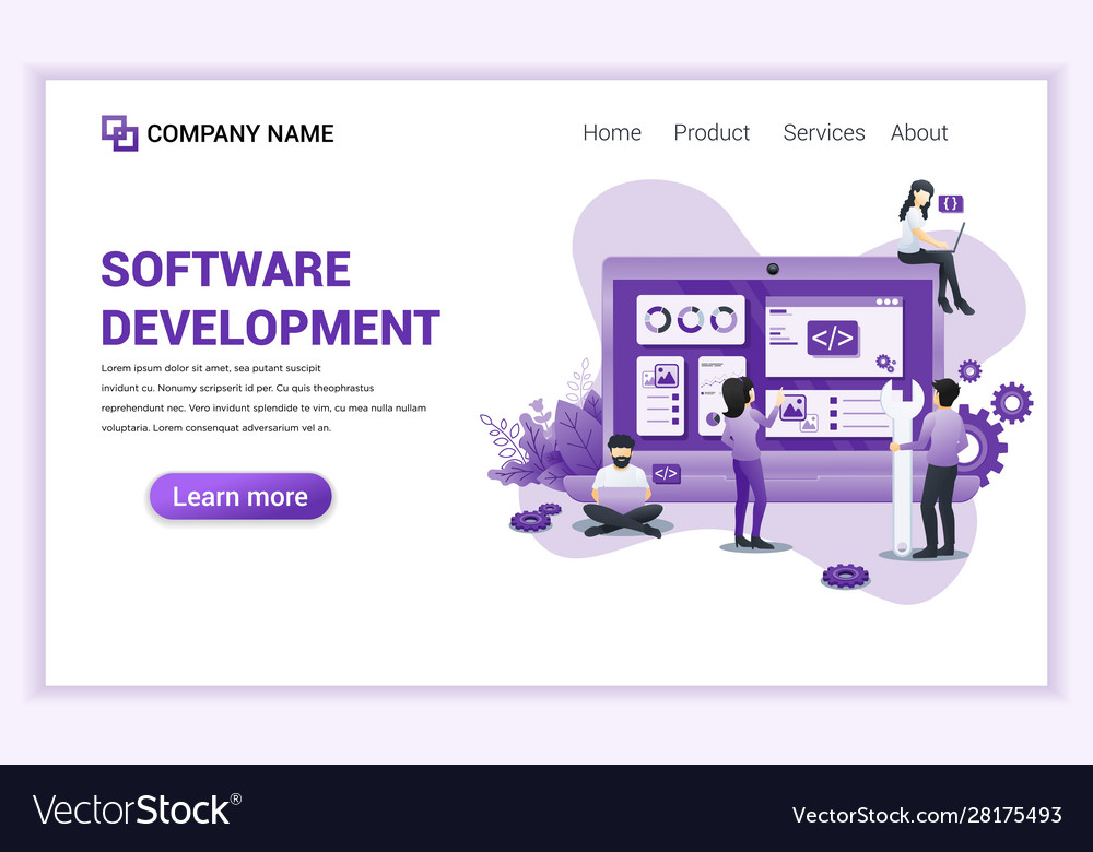 Modern flat design concept software Royalty Free Vector