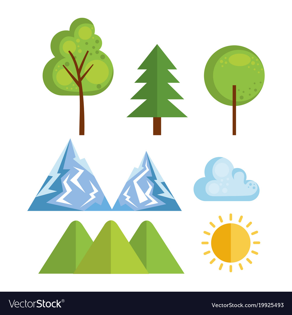 Seasonal weather set icons Royalty Free Vector Image